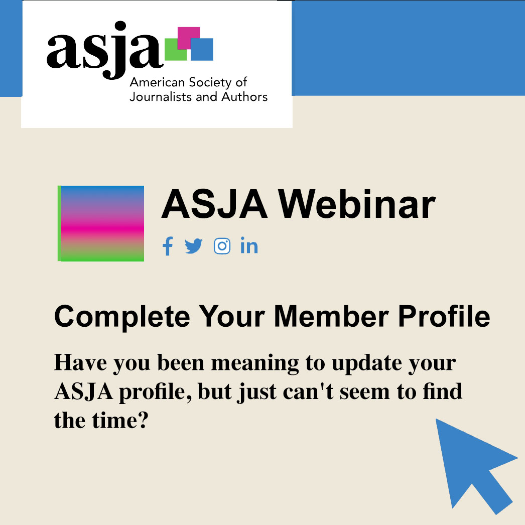Complete Your ASJA Member Profile - American Society of Journalists and ...